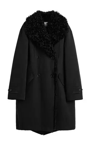 TOTEME Relaxed Shearling Cotton Parka - Black