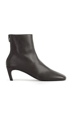 TOTEME Mid-heel Leather Ankle Boots - Brown