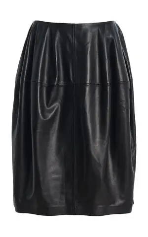 TOTEME Leather Mini Skirt - Black