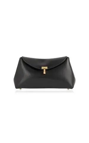 TOTEME Mini T-lock Leather Clutch - Black