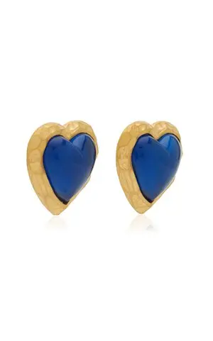 ANABELA CHAN Heart 24k Gold And Aluminum Gem Earrings