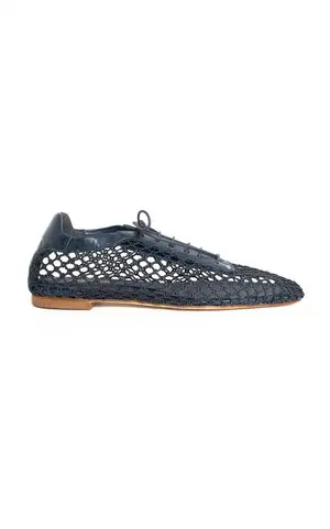 ANDREA GOMEZ Antonia Mesh Oxford Flats - Blue