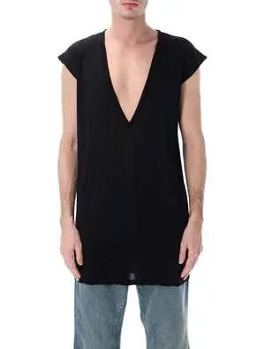 Rick Owens Sleeveless Deep V-neck Longline T-shirt
