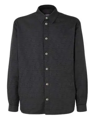 Fendi Lined Jacquard Nylon Blouson Jacket - Nero