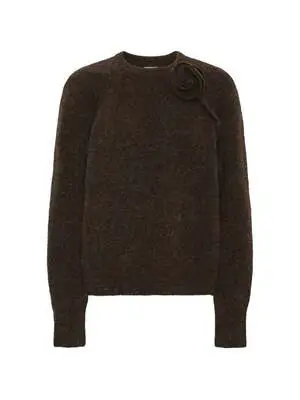 ROTATE BY BIRGER CHRISTENSEN Alpaca-blend Knit Flower Jumper - Marrone