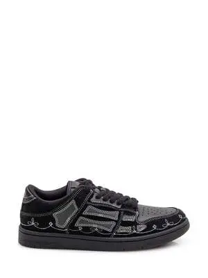 Amiri Western Skeleton Low-top Leather Sneakers - Black