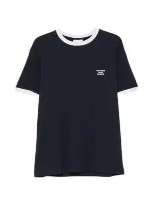 Drole De Monsieur Organic Cotton Graphic T-shirt For - Navy