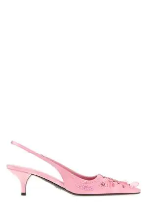 Prada Satin Pump With 5 Cm Heel - Pink