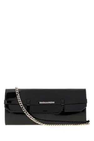 Dsquared2 Mini Leather Crossbody Bag With Silver Hardware
