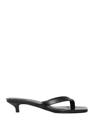 TOTEME Leather Thong Kitten Heel Sandals