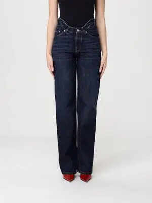 JEAN PAUL GAULTIER Straight Leg Denim Pants With Curvy Waistband - Indigo