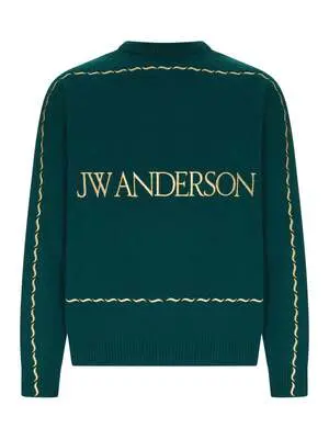 JW Anderson J.w.anderson Wool Sweater With Contrasting Logo - Green