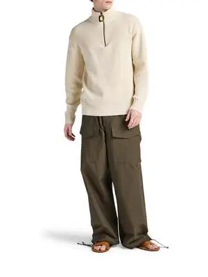 JW Anderson J.w.anderson Ribbed Sweater With High Neck And Zip