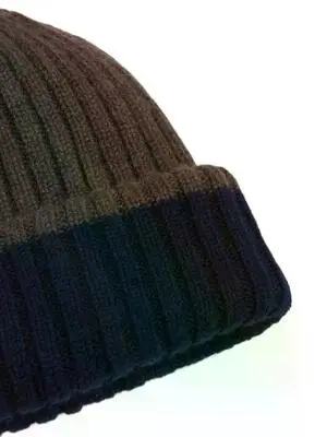 Fedeli Ribbed Knit Beanie Hat - Brown