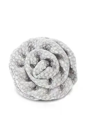 Corneliani Embroidered Silk Lapel Pin - Grey