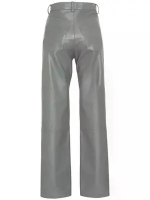 DANCASSAB Ruth Leather Straight Trousers - Grey