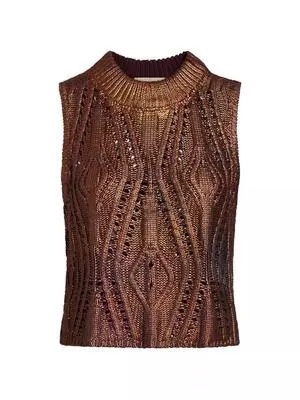 MARIE OLIVER Mcguire Open-knit Vest