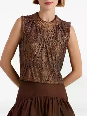 MARIE OLIVER Mcguire Open-knit Vest