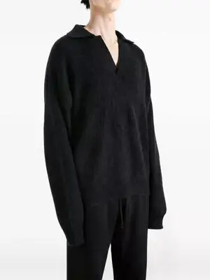 UMA WANG Ribbed-knit Spread-collar Sweater