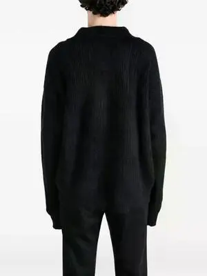 UMA WANG Ribbed-knit Spread-collar Sweater