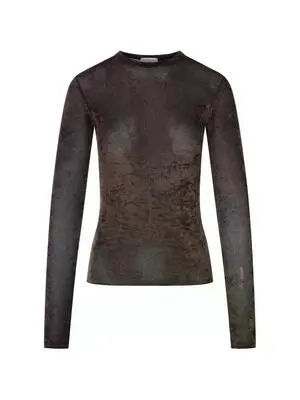 FORTE_FORTE Sheer-finish Long-sleeve T-shirt - Brown
