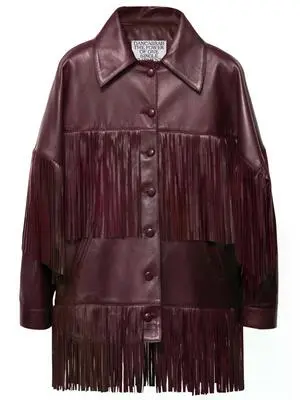 DANCASSAB Loretta Fringe-detailing Jacket - Red