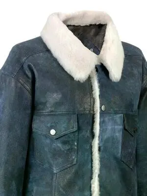 DANCASSAB Giulia Shearling-collar Leather Jacket