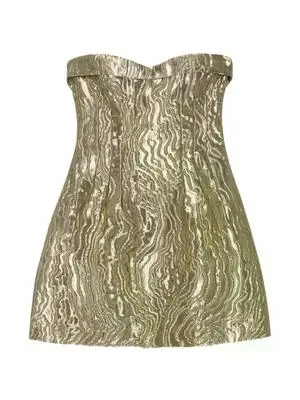 Simkhai Darcie Metallic-effect Strapless Mini Dress