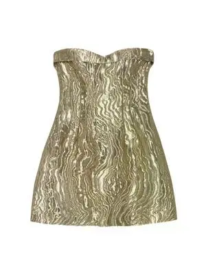 Simkhai Darcie Metallic-effect Strapless Mini Dress