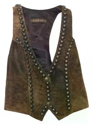 DANCASSAB Naomi Stud-embellished Suede Vest