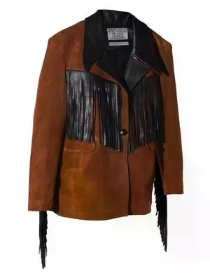 DANCASSAB Patsy Fringe-trim Suede Jacket