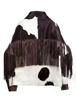 DANCASSAB Taylor Cow-print Fringed Jacket