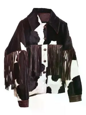 DANCASSAB Taylor Cow-print Fringed Jacket