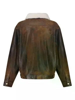 DANCASSAB Giulia Shearling-trim Leather Jacket