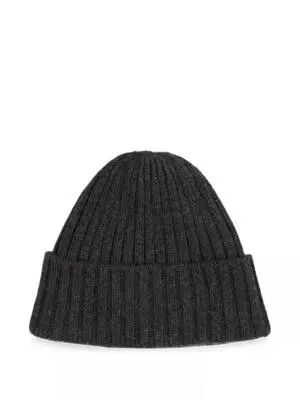 Fedeli Ribbed-knit Cashmere Beanie Hat - Grey