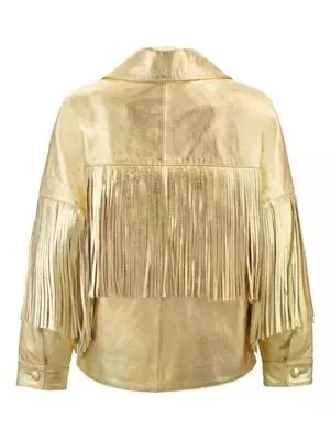 DANCASSAB Taylor Leather Fringed Jacket - Gold