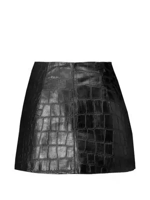 DANCASSAB Tecovas Textured Leather Mini Skirt