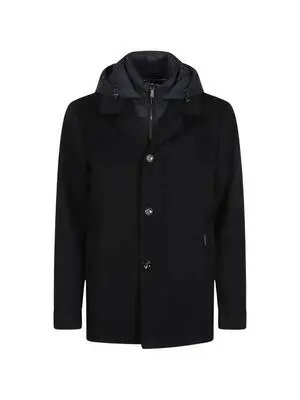 MOORER Hooded Layered Coat