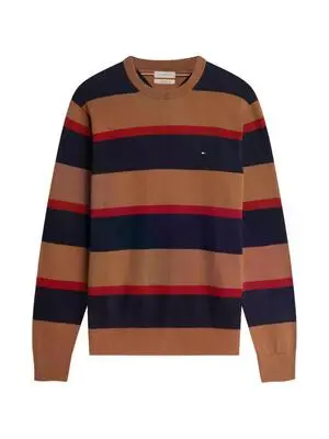 Tommy Hilfiger Striped Crew-neck Sweater - Blue