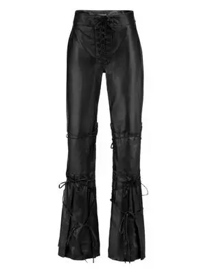 DANCASSAB Melania Leather Trousers - Black
