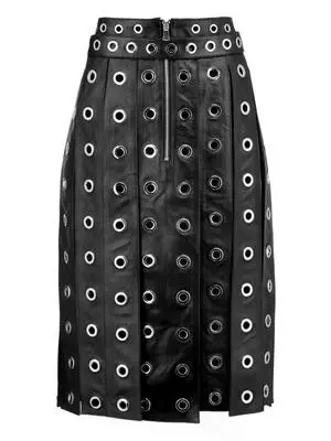 DANCASSAB Vera Eyelet Belted Skirt