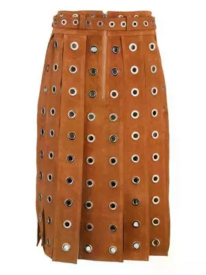 DANCASSAB Vera Eyelet Belted Skirt