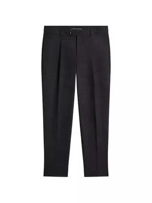 Tommy Hilfiger Pleated Micro-check Tapered-leg Tailored Trousers - Grey