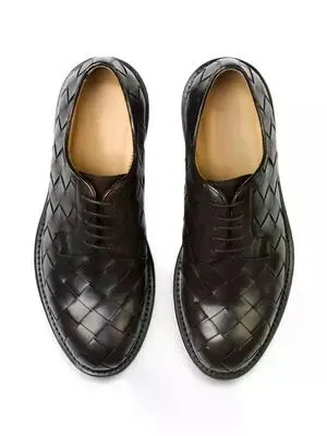 SCAROSSO Harry Woven Leather Derby Shoes