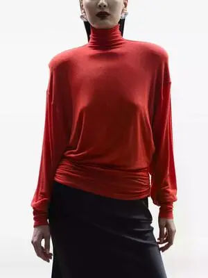 MANURI Romy Padded-shoulder Romy Blouse - Red