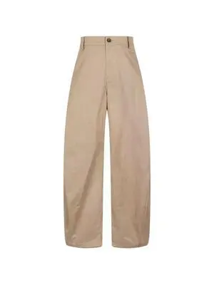 CROQUIS Curved-leg Oversized Trousers - Neutrals