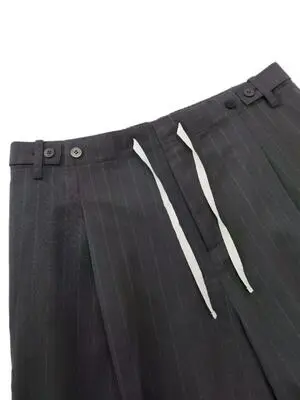 CROQUIS Pinstripe-pattern Drawstring Trousers