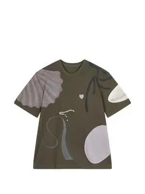 JNBY Abstract-print Short-sleeve T-shirt - Green