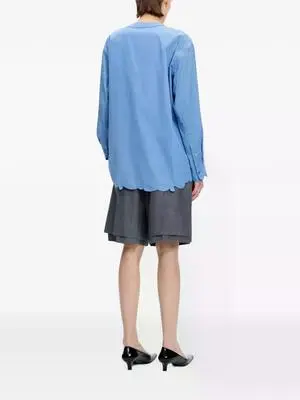 JNBY Scalloped-edge Side-tie Shirt - Blue