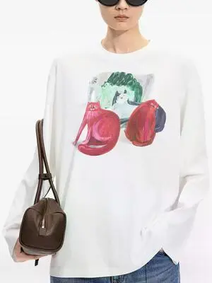 JNBY Cat-print Long-sleeve T-shirt